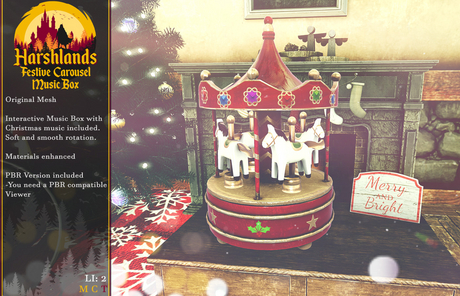 Second Life Marketplace - [Harshlands] Festive Carousel Music Box